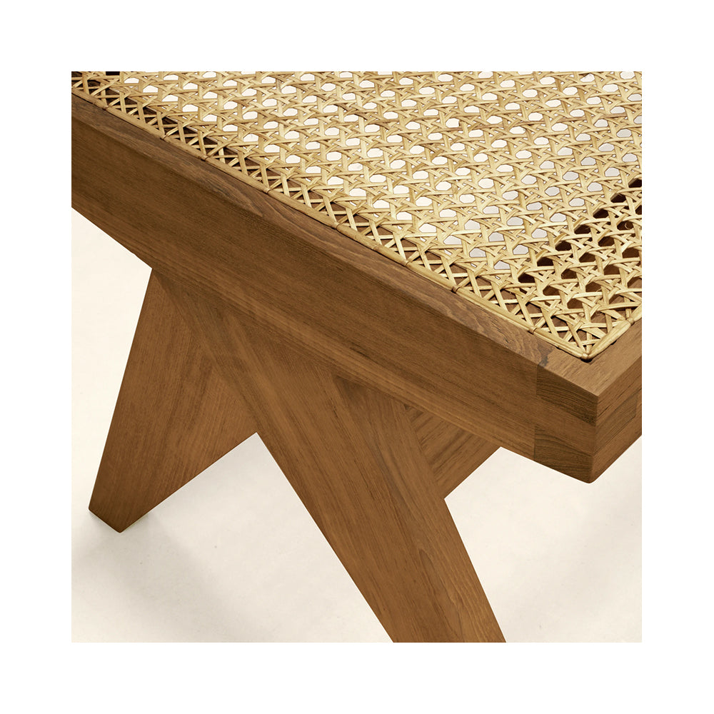 Phantom Hands Teak and Cane Bench – einzigart